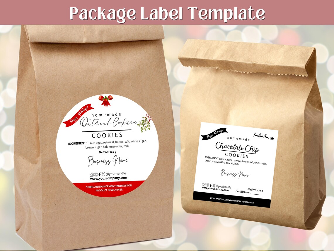 Home Baked Goods Label Template, Minimalist Practical Editable Labels ...