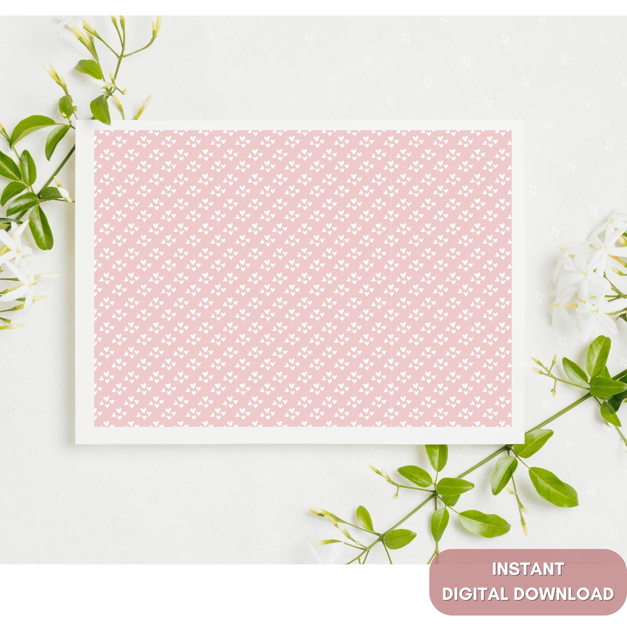 Printable Seamless Digital Paper Bundle in Hearts Pattern for - Etsy