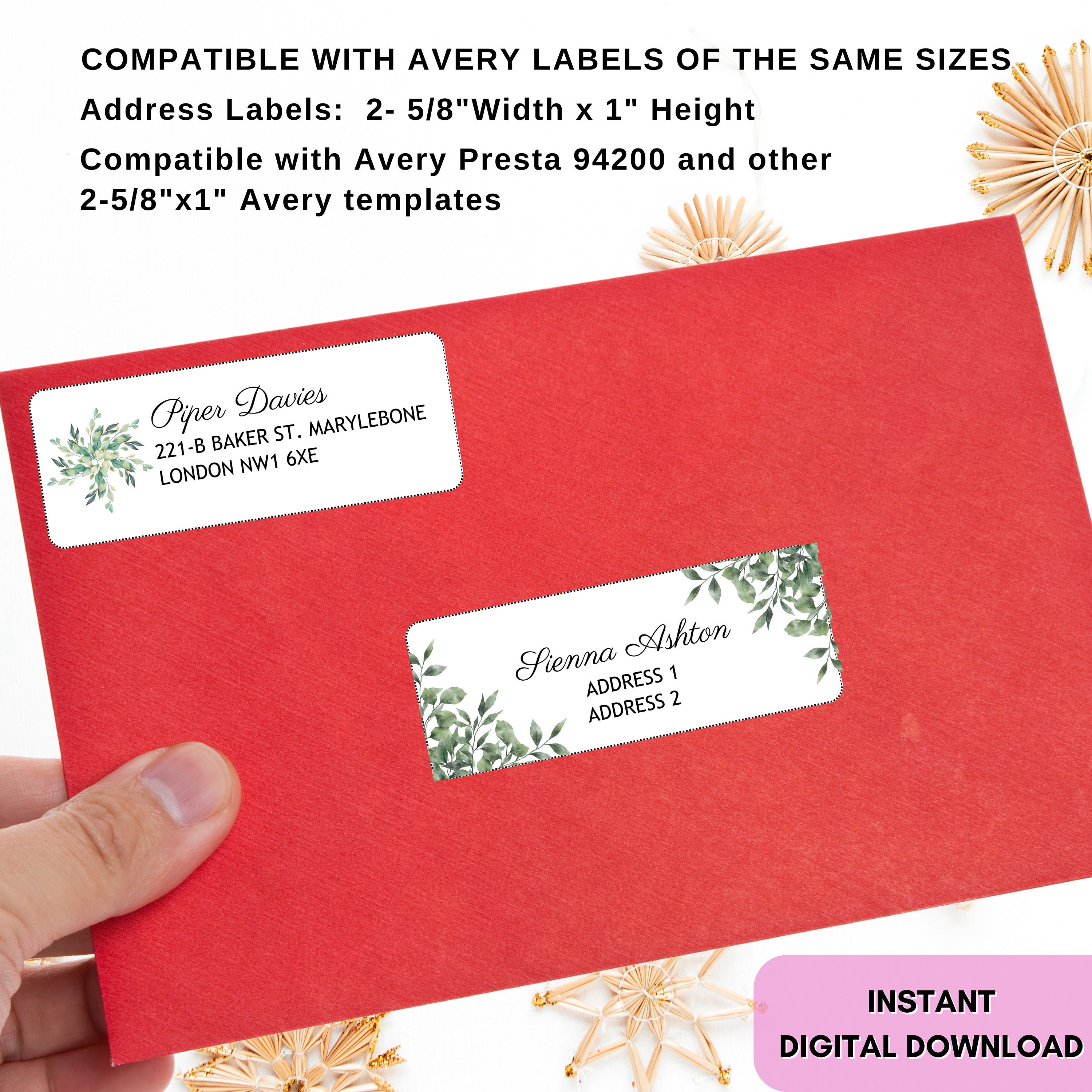 Editable Address and Return Label Canva Template, Compatible With Avery ...