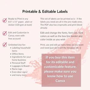 Printable and Editable Home Labels| Edit in Canva| 10 Label Sizes, 10 ...