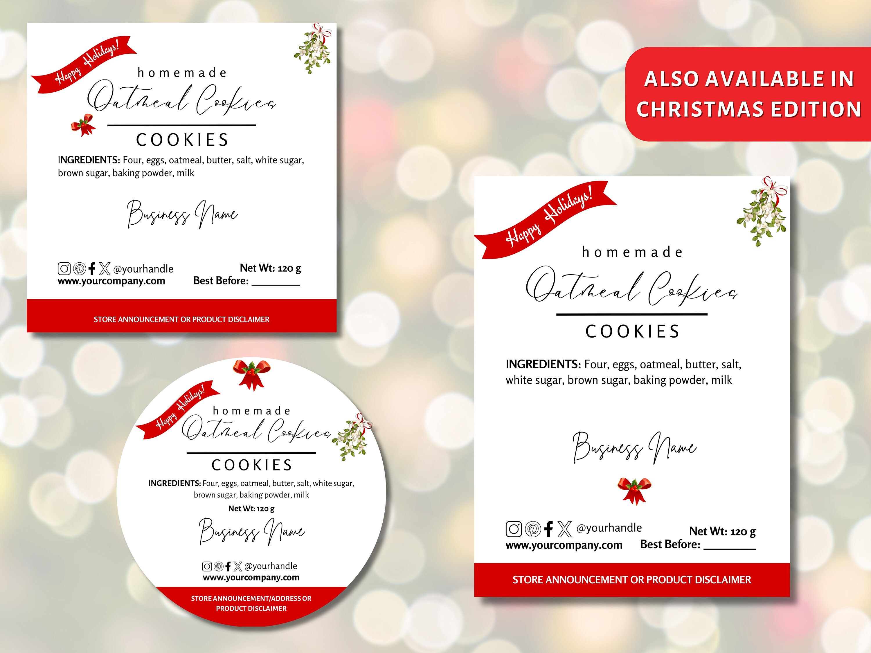 Home Baked Goods Label Template, Minimalist Practical Editable Labels ...