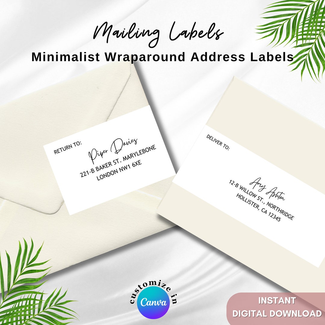 Mailing Labels, Editable Canva Template, Minimalist Printable ...