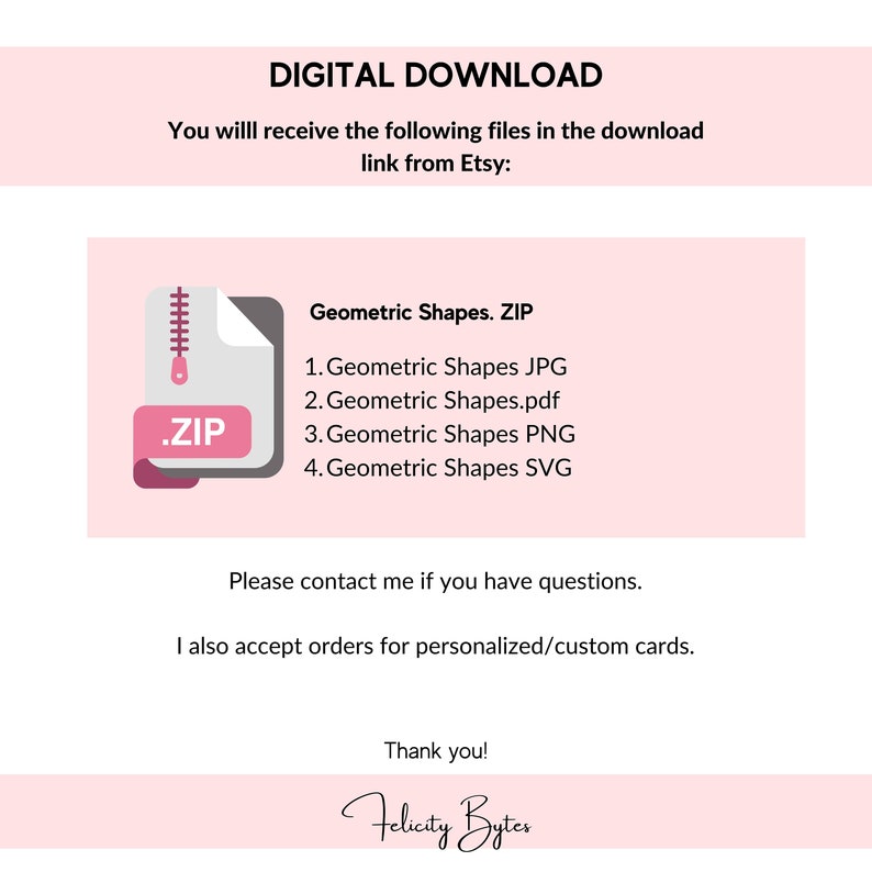 Basic Geometric Shapes Bundle, Svg, Pdf, Png & Jpg | Personal and ...