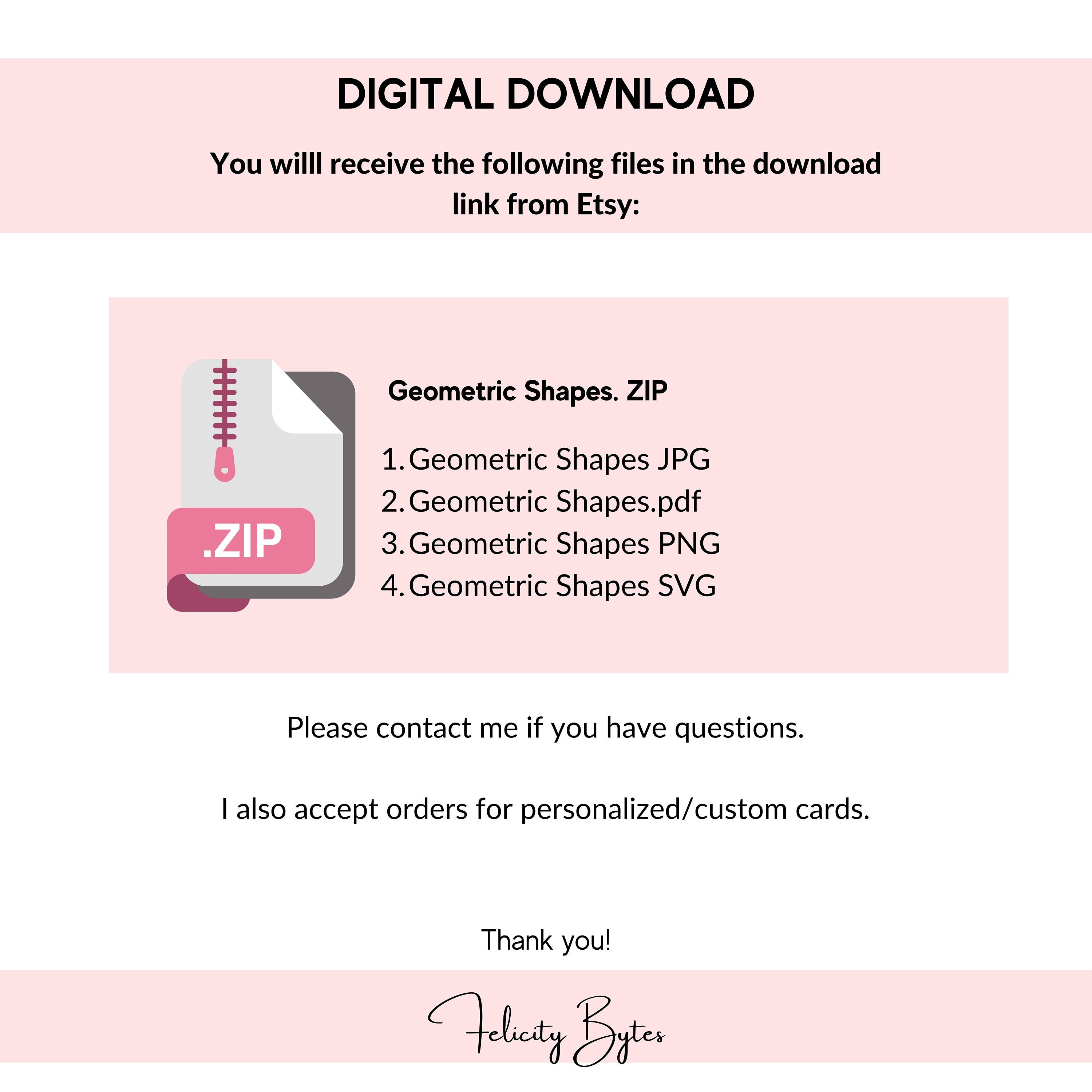 Basic Geometric Shapes Bundle, Svg, Pdf, Png & Jpg | Personal and ...