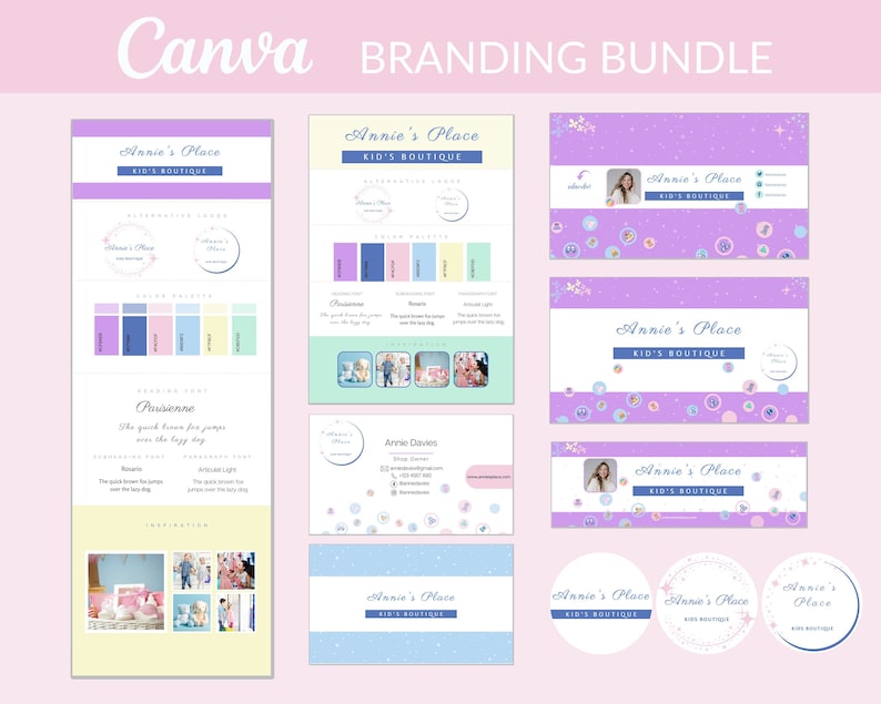 Canva Branding Kit Template, Pastel Theme for Kids Shops, Bakeries ...