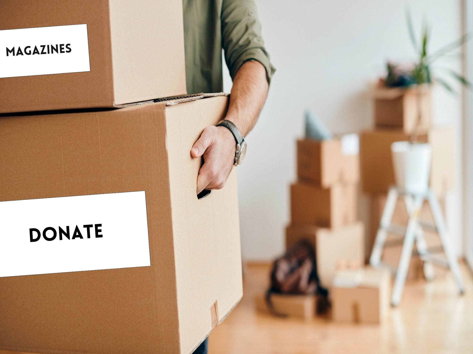 Printable and Editable Home Labels, Edit in Canva, 10 Rectangle Label ...