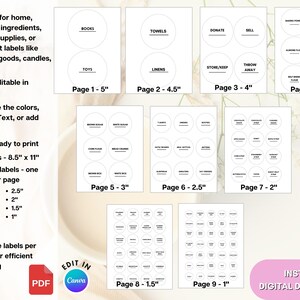 Printable and Editable Round Label Templates, Edit in Canva, 9 Round ...
