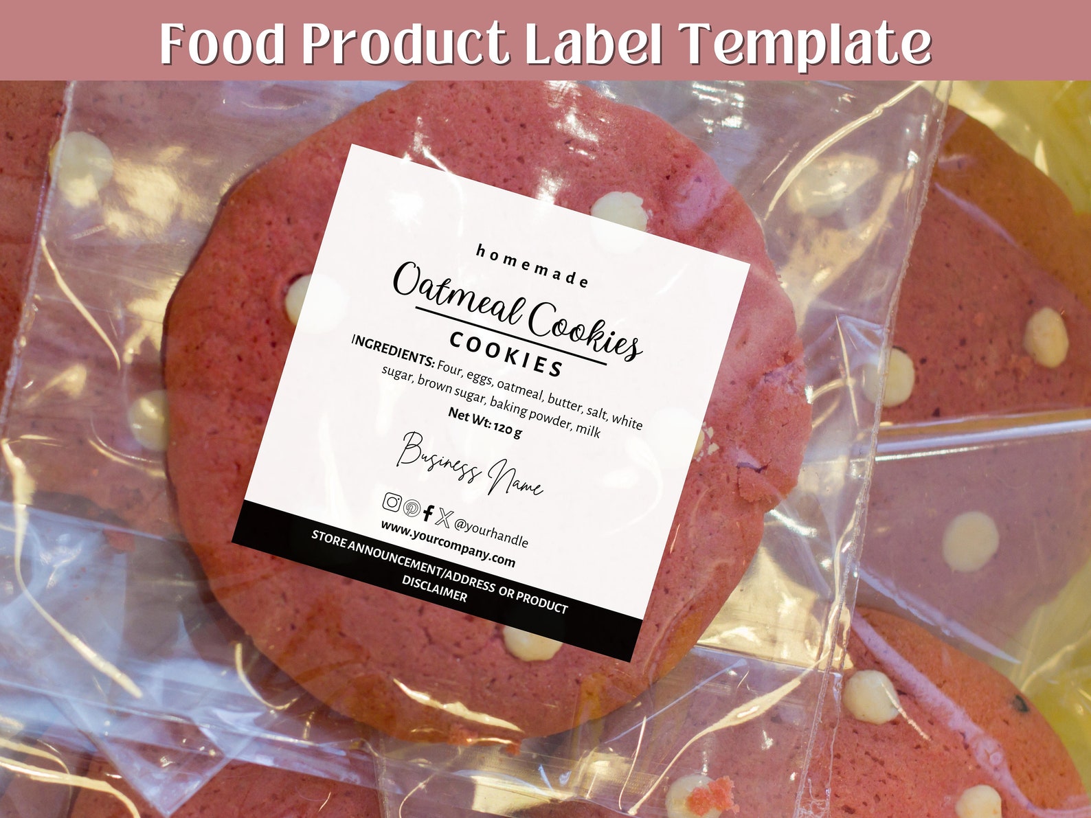 Home Baked Goods Label Template, Minimalist Practical Editable Labels ...