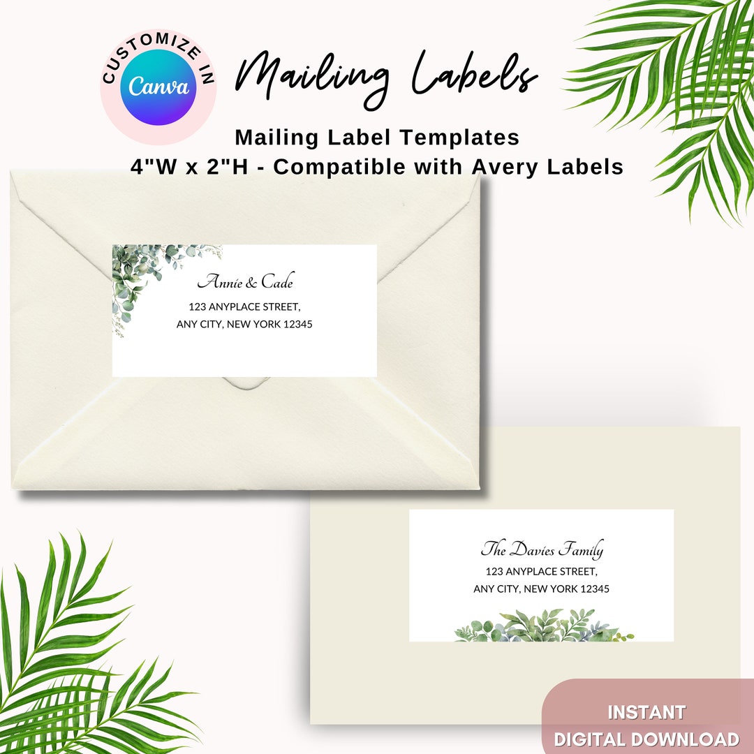 Editable Mailing Labels, Customizable Modern Minimalist Wedding ...
