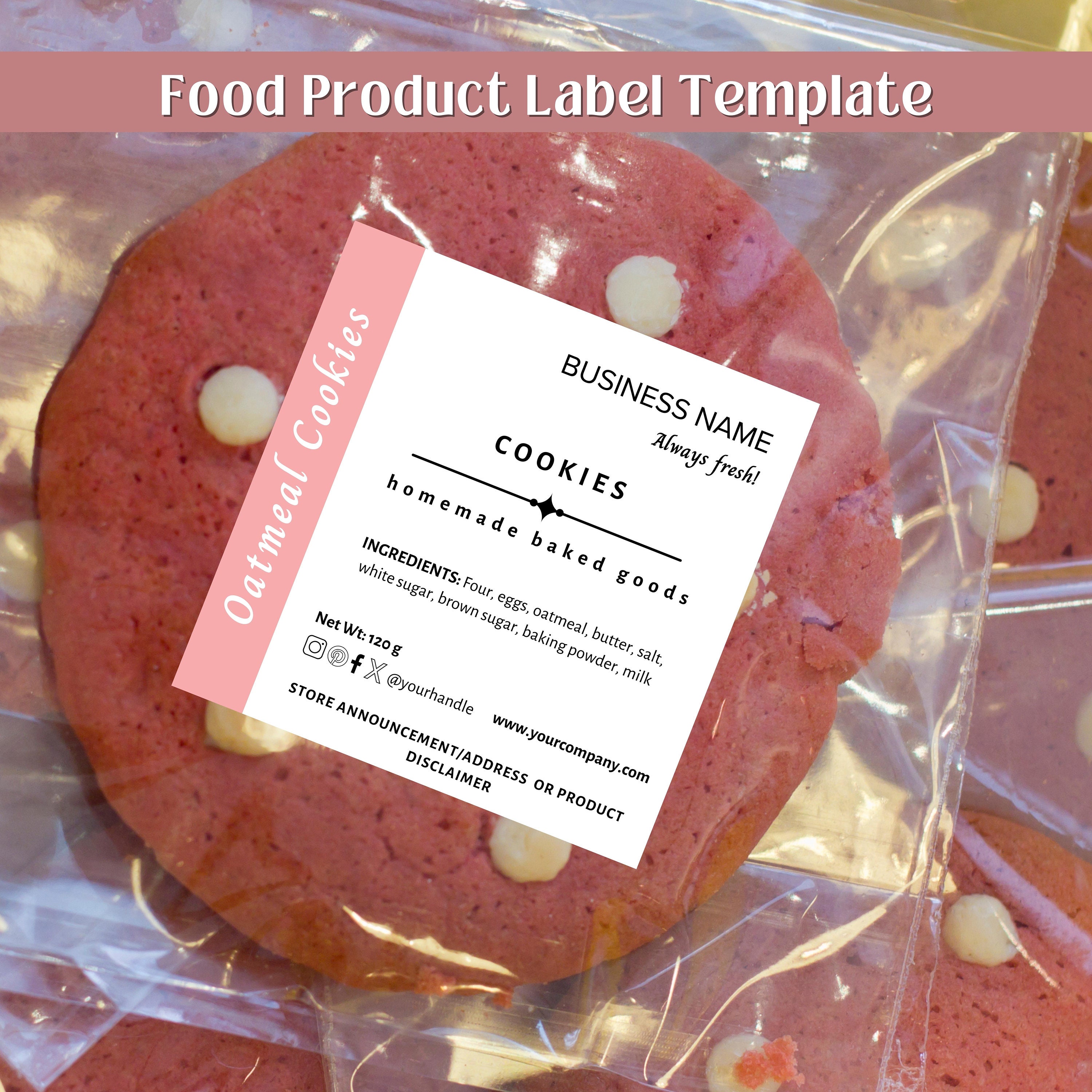 Editable 4x4 Canva Label Templates, Home-baked Goods Label, Cottage ...