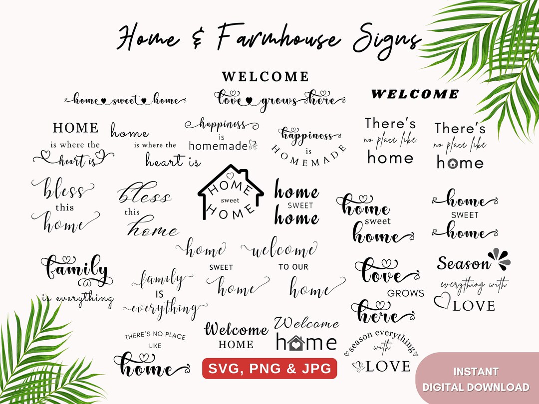 Farmhouse Decor Sign Svg Home Kitchen Family Decor Sign Svg - Etsy
