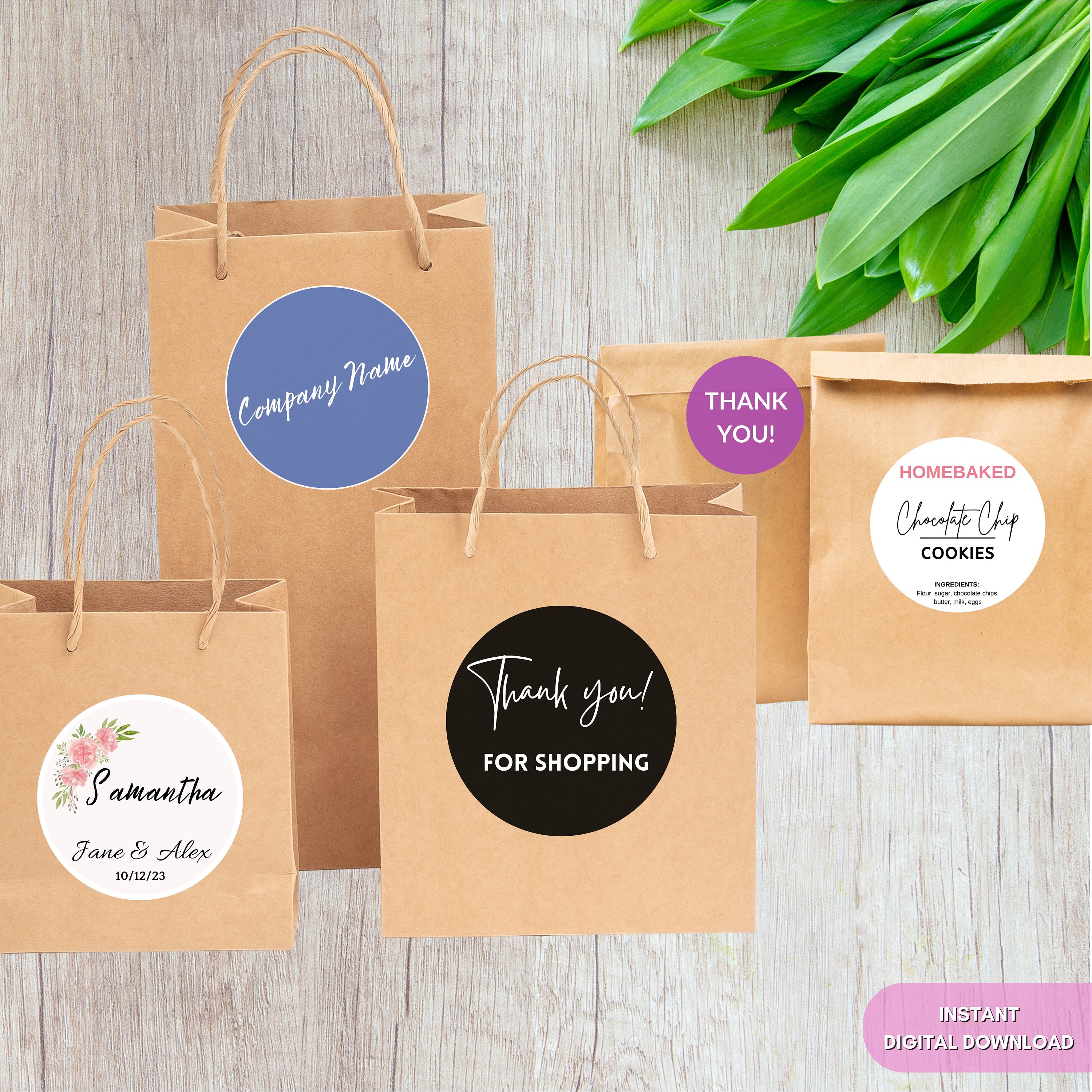 Round Labels Template Bundle in 9 Sizes Multipurpose - Etsy