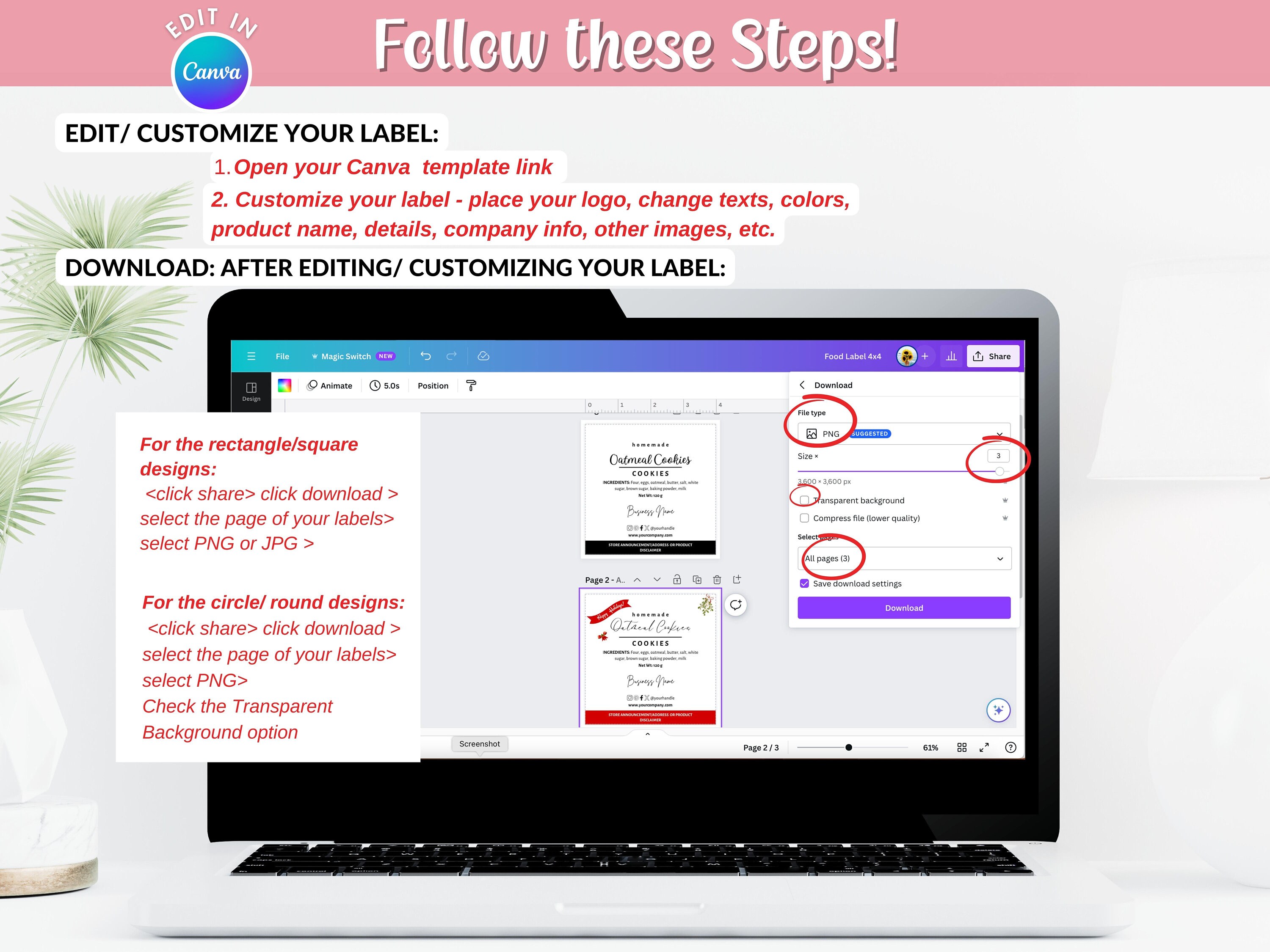 Home Baked Goods Label Template, Minimalist Practical Editable Labels ...