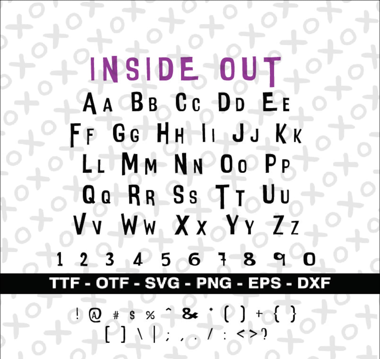 Inside Out Font Svg TTF Png Alphabet Letter Number Dots - Etsy Hong Kong