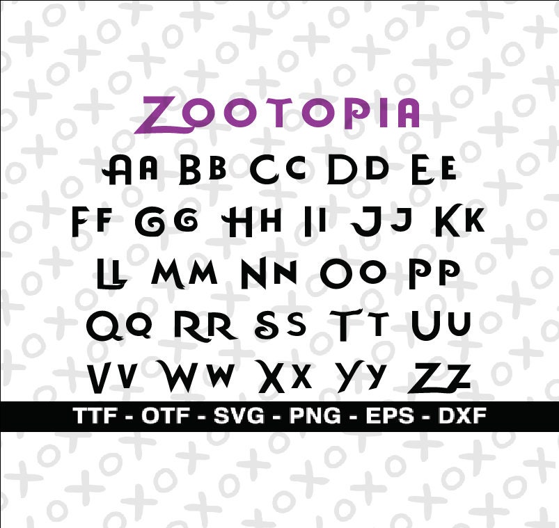 Zootopia Font Svg TTF Png Alphabet Letter Cricut - Etsy
