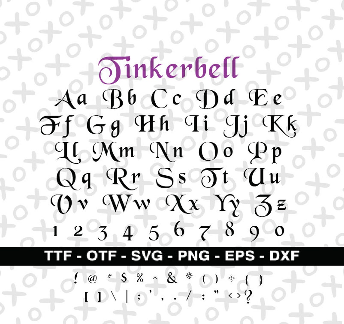 Tinker Bell Font Svg TTF Png Alphabet Letter Number Dots - Etsy Canada