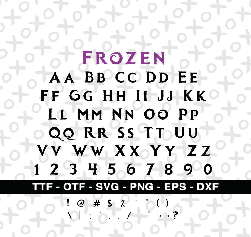 Frozen Font Svg TTF Png Alphabet Letter Number Dots - Etsy Canada