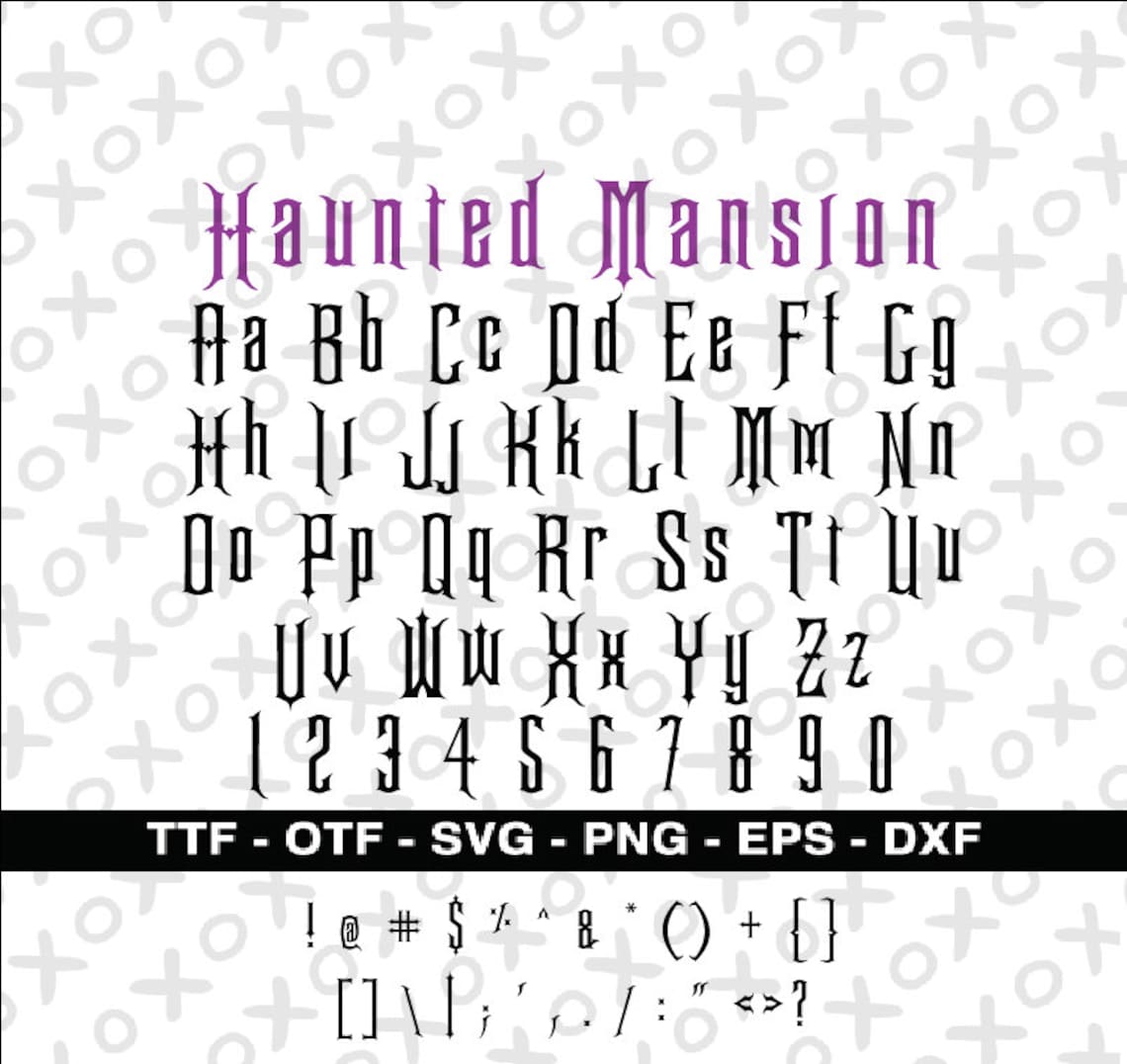 Haunted Mansion Font Svg TTF Png Alphabet Letter Number - Etsy Canada