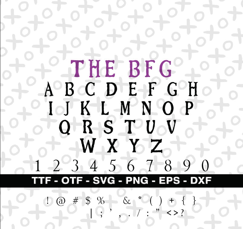 Bfg Font Bfg Font Svg TTF Png Alphabet Letter Number - Etsy Singapore
