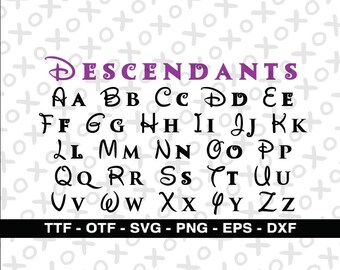 Descendants Font Silhouette - Etsy