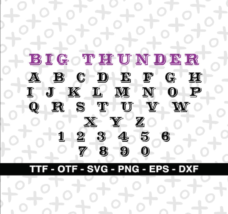 Big Thunder Font Svg TTF Png Alphabet Letter Number Dots - Etsy