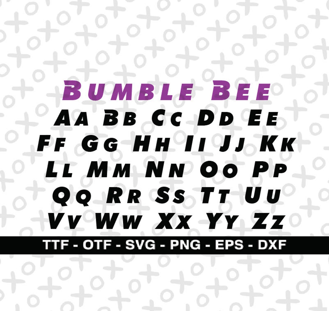 Bumblebee Font, Bumblebee Font Svg, TTF, Png Bumblebee Font para Cricut, Clipart, Silhouette ...