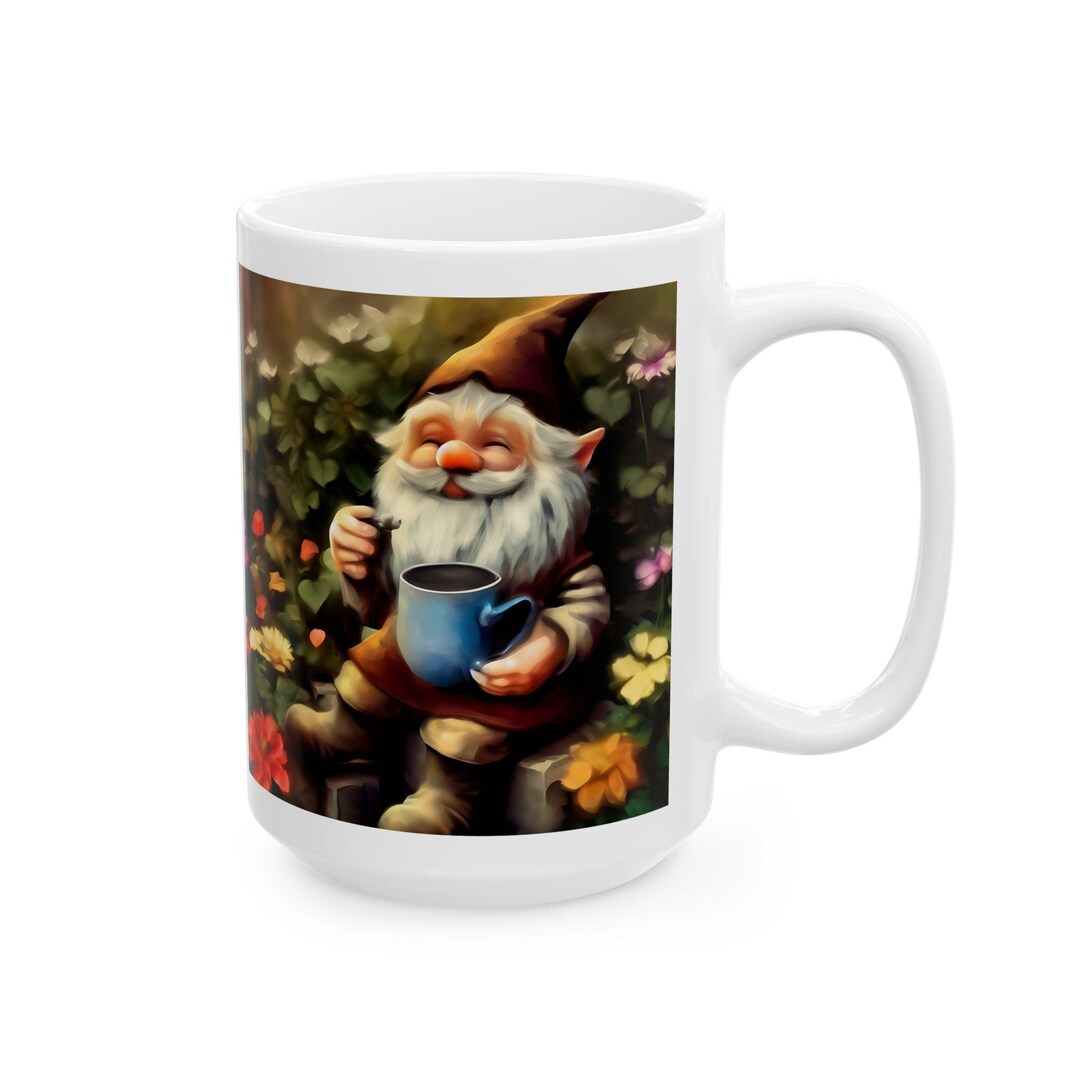 Gnome Brewed Bold; Gnome Drinking Coffee 11 or 15 Oz Mug - Etsy