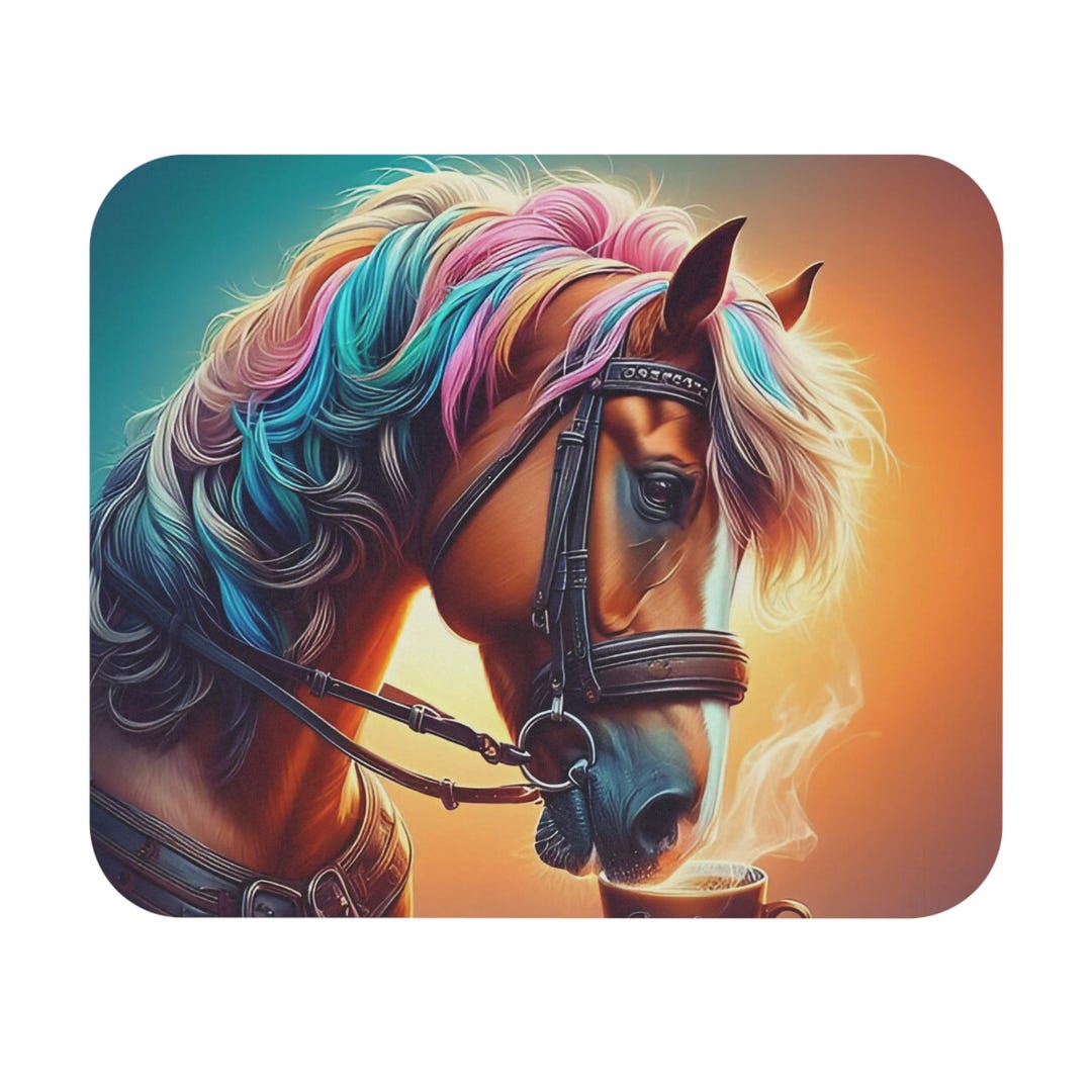 Chestnut Charm; Chestnut Horse Mix Drinking Coffee Mouse Pad, Cute ...
