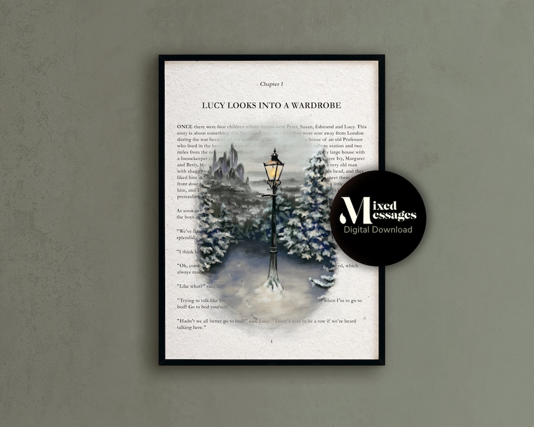 Chronicles of Narnia Book Page Art | Vintage Style Book Page | Nursery ...