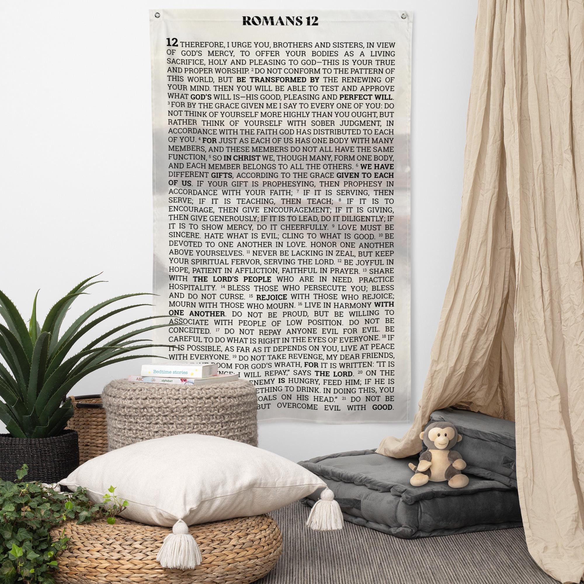 Romans 12 | Typography Art | Banner | Bible Verse Wall Hanging | New ...