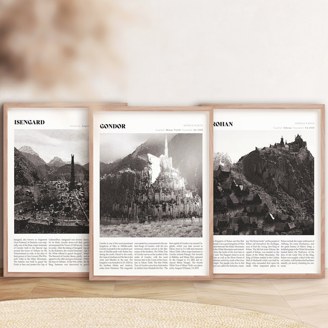 Lord of the Rings Poster Set 3 | LOTR Art | Modern LOTR Prints | Middle ...