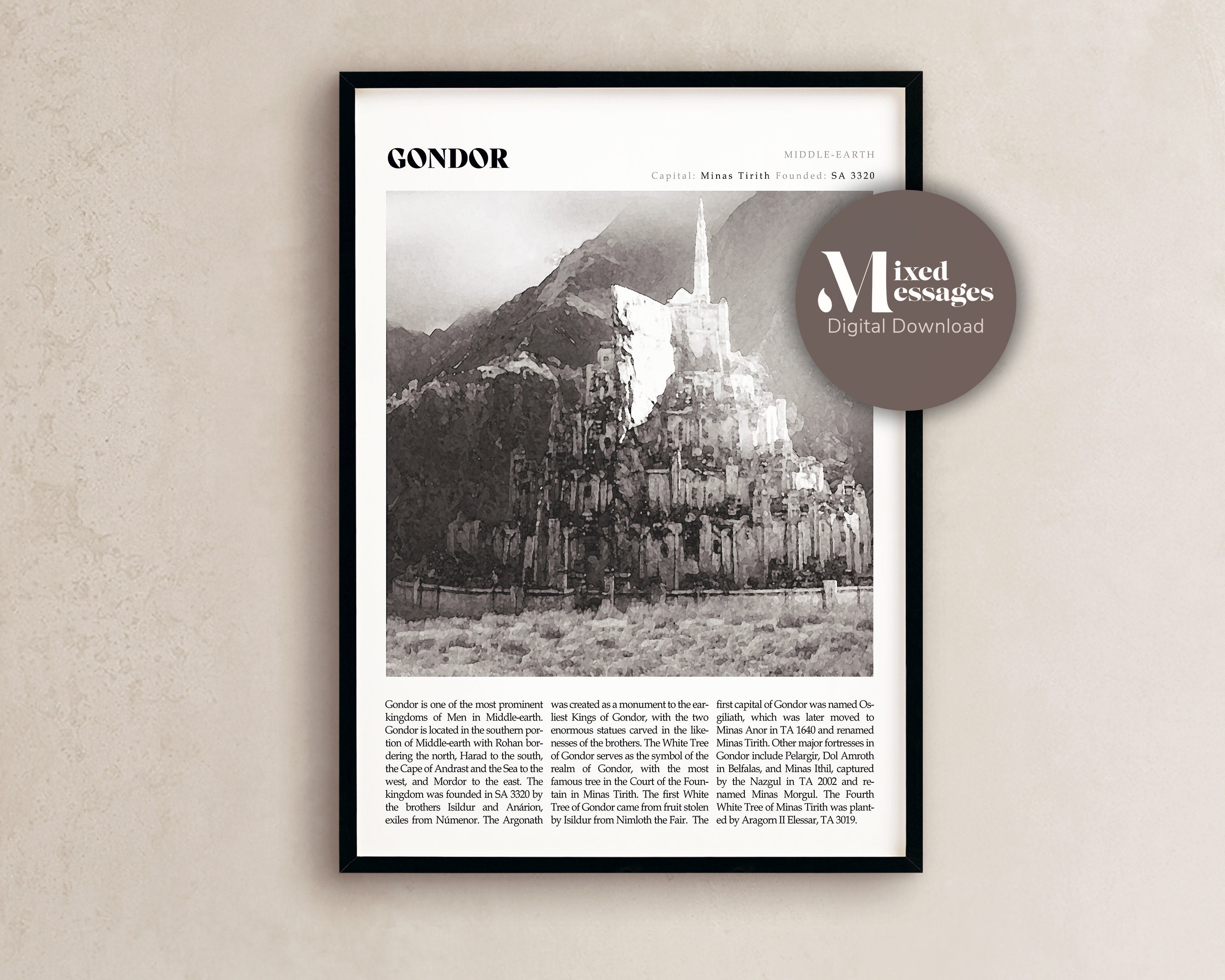 Lord of the Rings Poster Set 3 | LOTR Art | Modern LOTR Prints | Middle ...