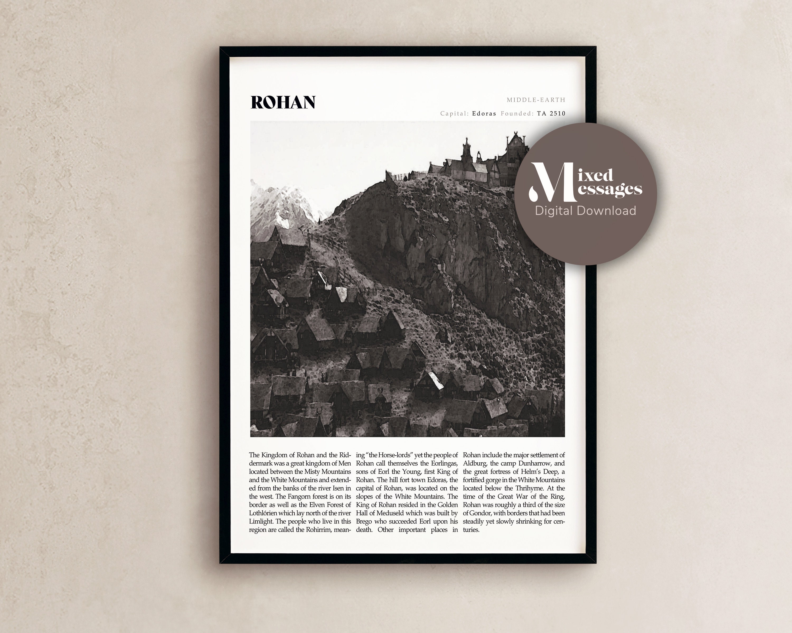 Lord of the Rings Poster Set 3 | LOTR Art | Modern LOTR Prints | Middle ...