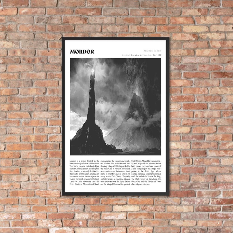 Lord of the Rings Mordor Poster | Physical LOTR Art Print | Modern LOTR ...