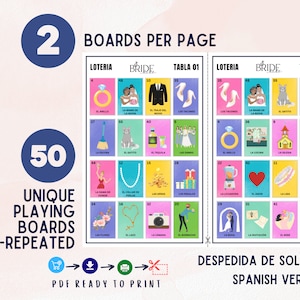 Loteria Despedida De Soltera En Español, Bridal Shower Bingo, Juegos ...