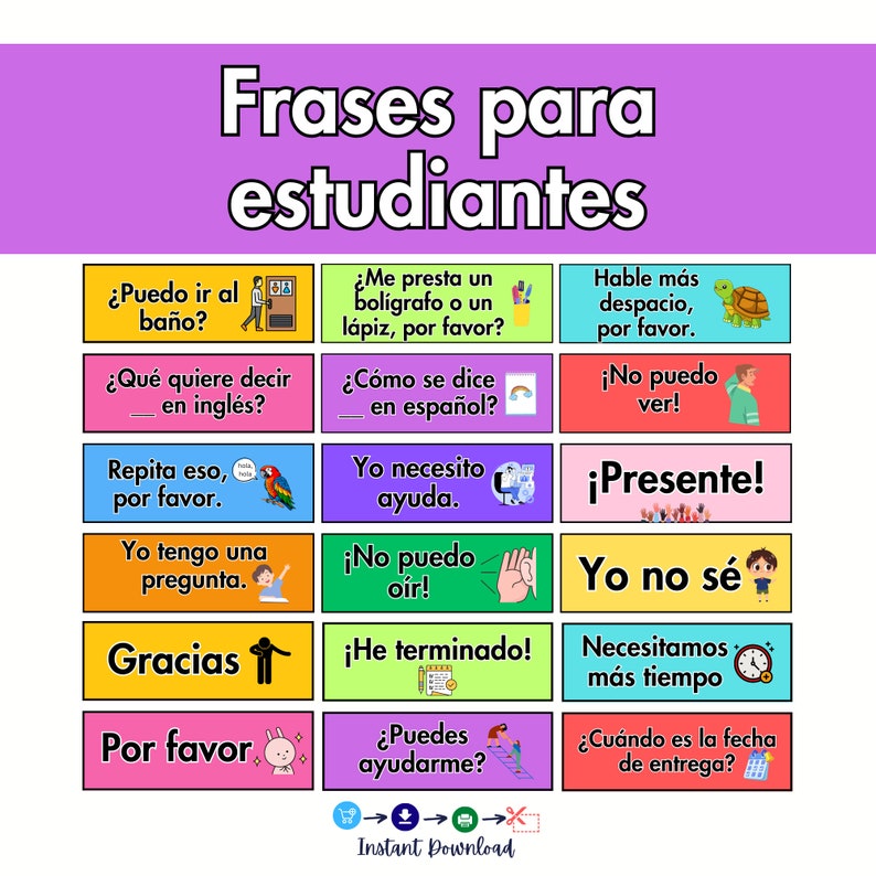 Spanish Classroom Phrases Poster, Teacher Resources, Classroom Decor ...