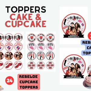 Rebelde Party Decorations, Rebelde Cupcake Topper, RBD Cake Topper ...