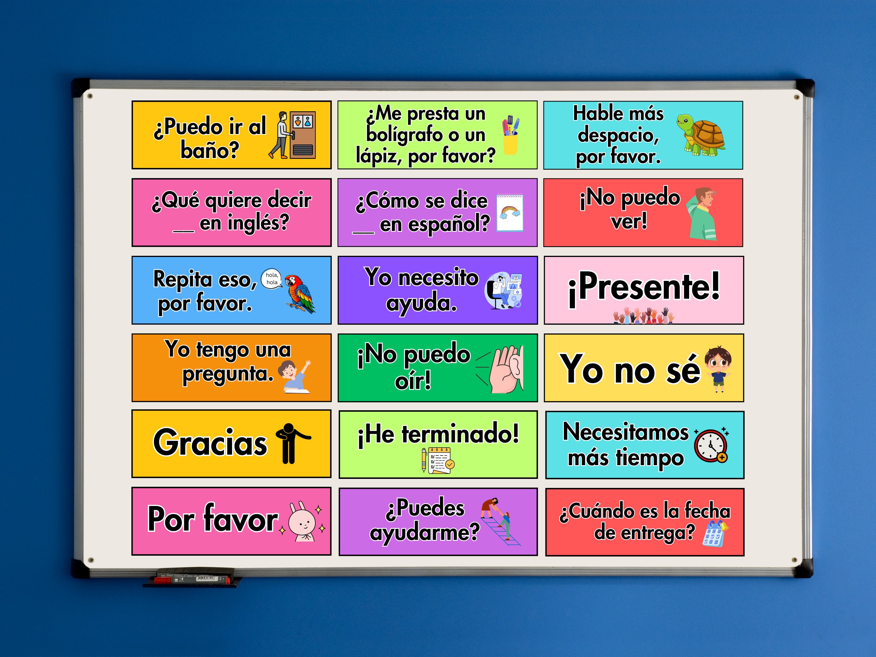 Spanish Classroom Phrases Poster, Teacher Resources, Classroom Decor ...