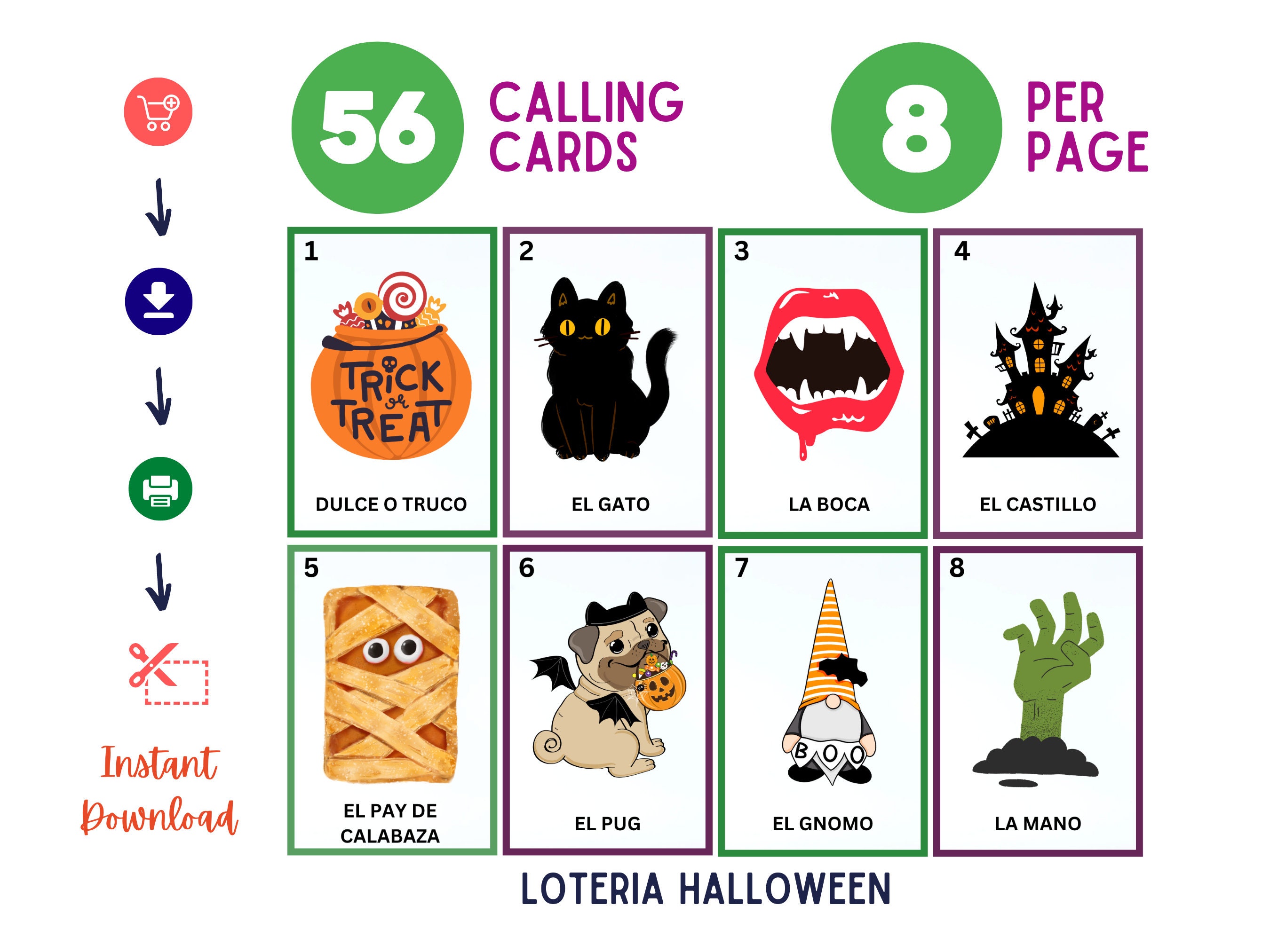 HALLOWEEN Loteria Bingo En Español, Spooky Board Game, Halloween Party ...