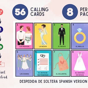 Loteria Despedida De Soltera En Español, Bridal Shower Bingo, Juegos ...