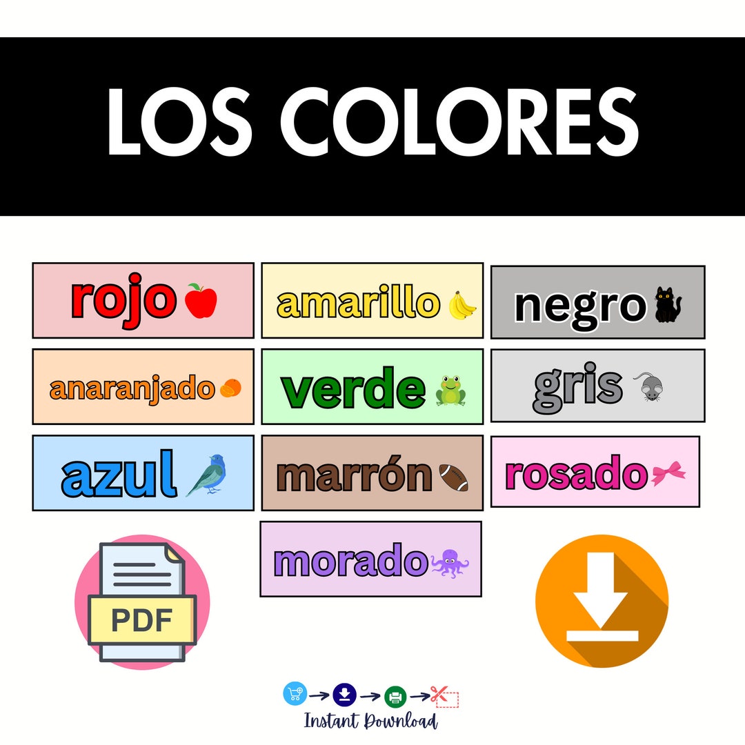 Spanish Colors, Classroom Posters, Los Colores En Español, Spanish ...
