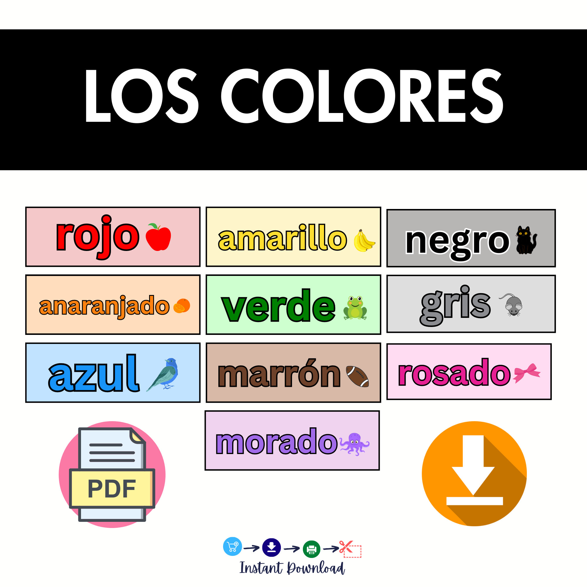 Spanish Colors, Classroom Posters, Los Colores En Español, Spanish ...