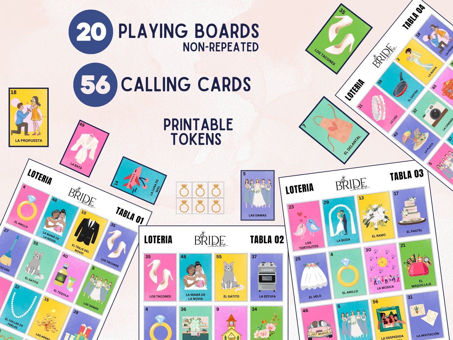 Loteria Despedida De Soltera En Español, Bridal Shower Bingo, Juegos ...