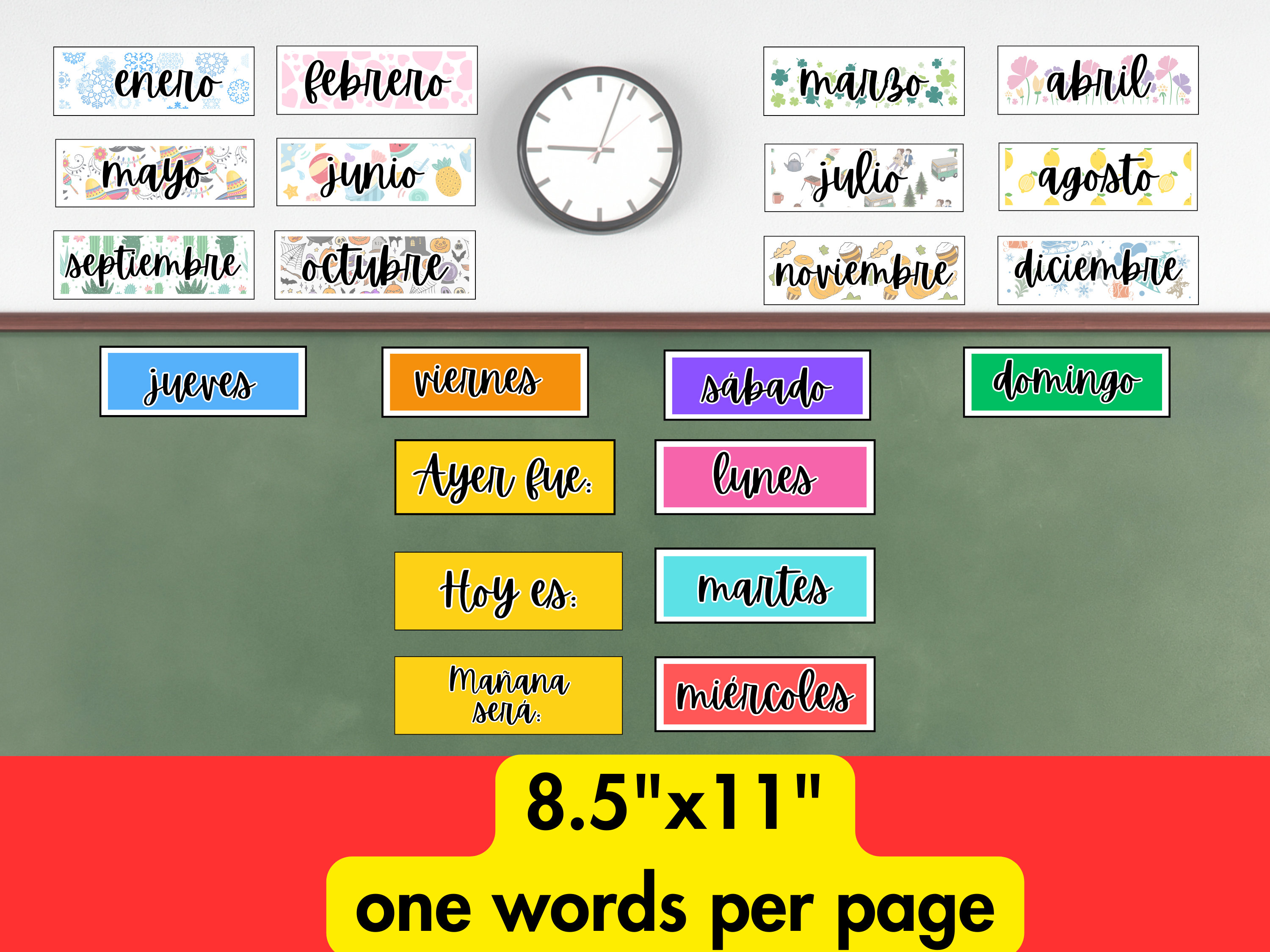 Spanish Poster Set Classroom Bundle: Alphabet, Countries, Months, Days ...