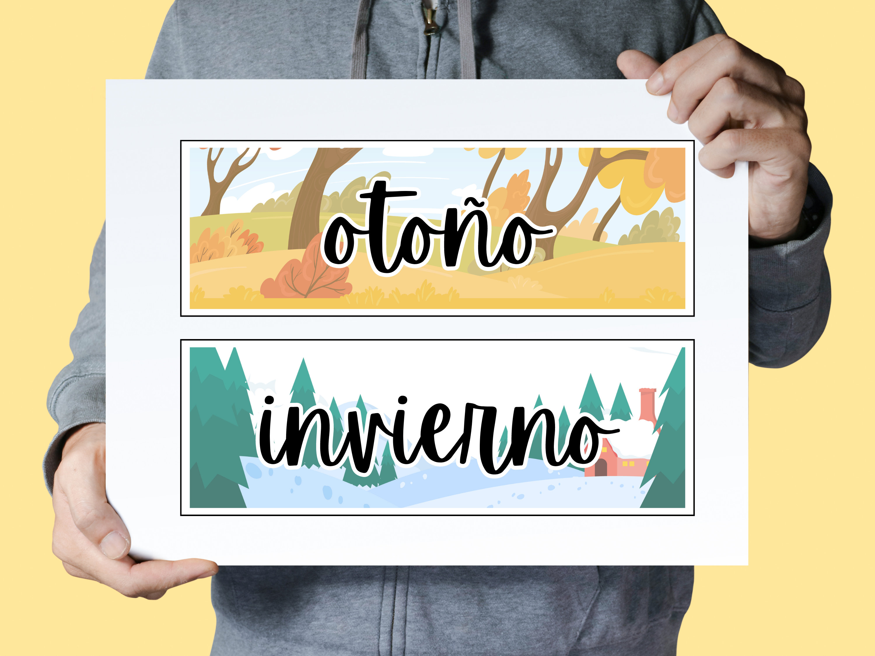 Weather Spanish Vocabulary Posters, Spanish 4 Seasons, Hace Calor ...