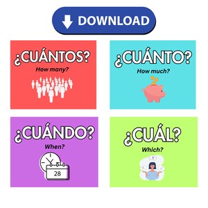 Spanish Classroom Question Words, Preguntas, Printable Posters PDF ...