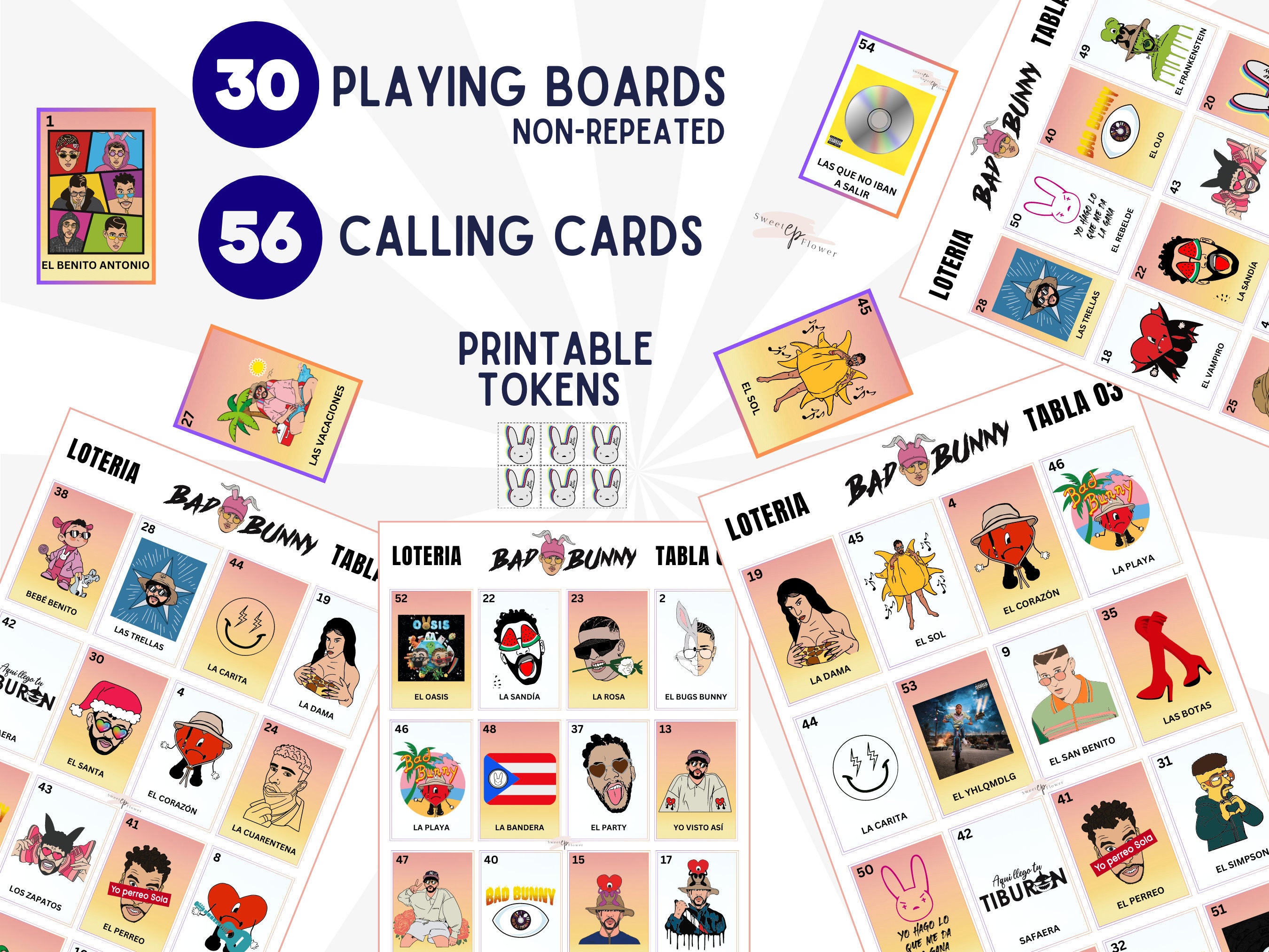 LOTERIA Bad Bunny Loteria, Un Verano Sin Ti, Safaera, Yo Perreo Sola ...