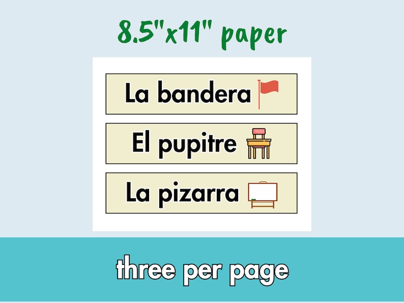 Spanish Classroom Labels With Pictures, Etiquetas Para Clase De Español ...