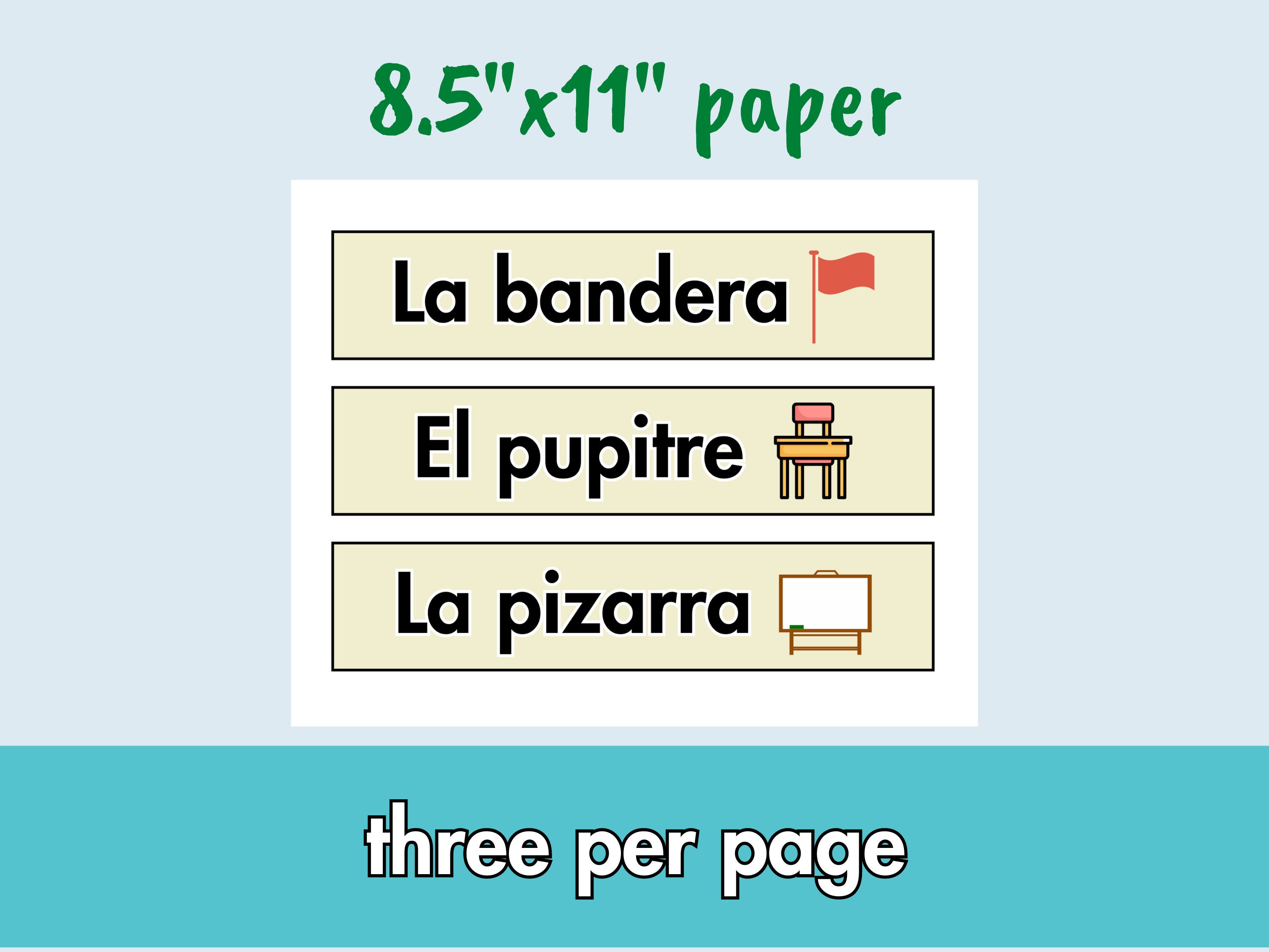 Spanish Classroom Labels With Pictures, Etiquetas Para Clase De Español ...
