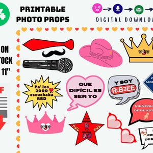 Rebelde RBD Party Bundle, Rbd Photo Props, Rebelde Cake/cupcake Toppers ...